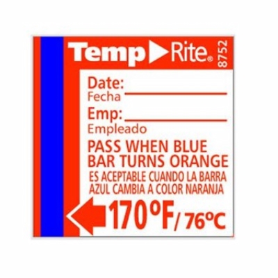 Taylor Precision, TempRite Dishwasher Rinse Labels, Temp Range 170 F ...